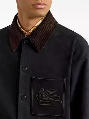 Etro Pegaso Corduroy-collar Jacket - Black