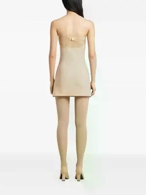 COURREGES Logo-appliqué Mini Dress - Neutrals