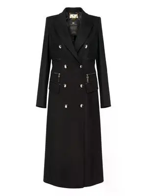 Elisabetta Franchi Enamelled Button Double-breasted Coat