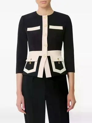 Elisabetta Franchi Colour-blocking Jacket With Gold-tone Buttons