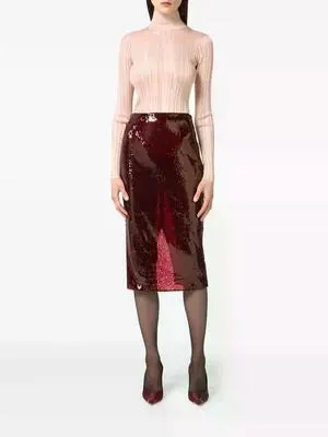 Elisabetta Franchi Sequin Embellished Split Skirt