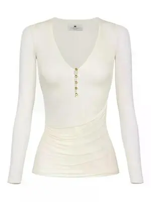 Elisabetta Franchi Button-detail Draped Top