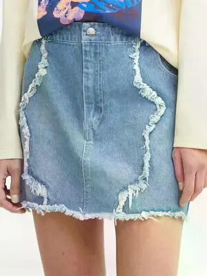 RÉSUMÉ Frayed Denim Skirt - Blue