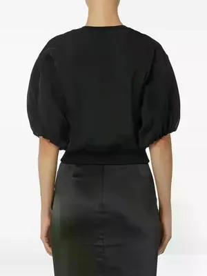 Elisabetta Franchi Jewel-button Puffed-sleeve Cardigan
