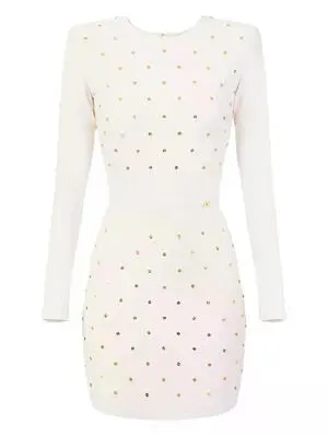 Elisabetta Franchi Diamond-pattern Button Mini Dress