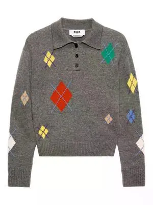 MSGM Long-sleeved Polo Shirt