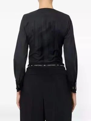 Elisabetta Franchi Tuxedo-details Logo-piping Bodysuit