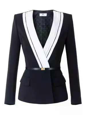 Elisabetta Franchi Pleated Logo-piping Jacket