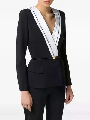 Elisabetta Franchi Pleated Logo-piping Jacket