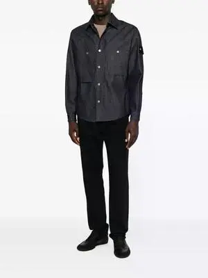 Stone Island Compass-badge Denim Shirt - Blue