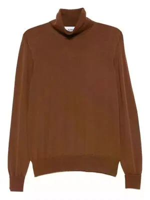 Alpha Studio Roll-neck Long-sleeved Sweater - Brown