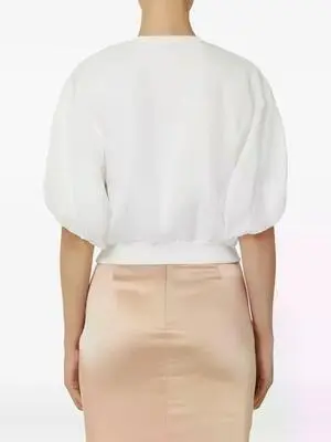 Elisabetta Franchi Puffed-sleeve Cardigan With Logo Buttons