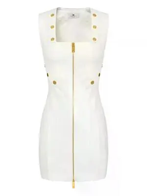 Elisabetta Franchi Topstitching Button Dress