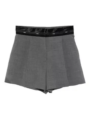 MSGM Logo-waistband Shorts - Grey