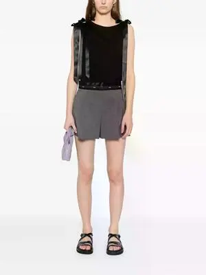 MSGM Logo-waistband Shorts - Grey