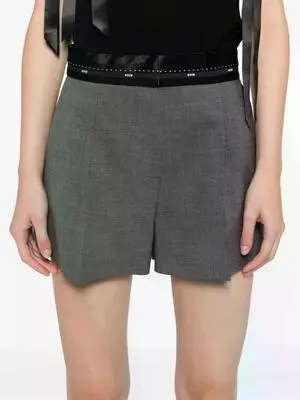 MSGM Logo-waistband Shorts - Grey