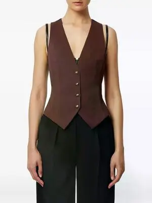 Elisabetta Franchi Gabardine Buttoned Waistcoat