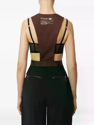 Elisabetta Franchi Gabardine Buttoned Waistcoat