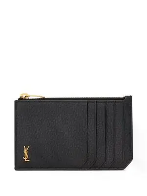 Saint Laurent Logo-plaque Zip-fastening Card Holder - Black