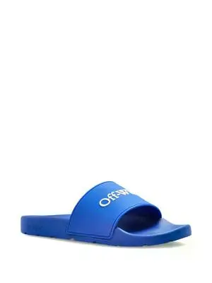 Off-White Logo-embossed Slides - Blue