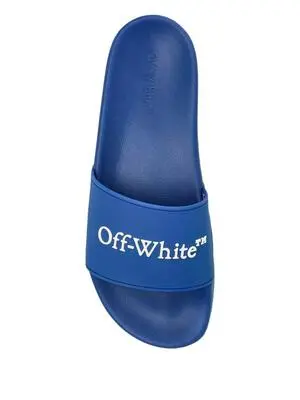 Off-White Logo-embossed Slides - Blue