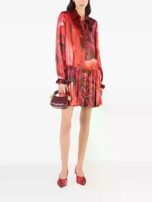 Roberto Cavalli Rose-print Mini Dress