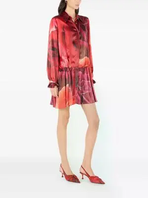 Roberto Cavalli Rose-print Mini Dress