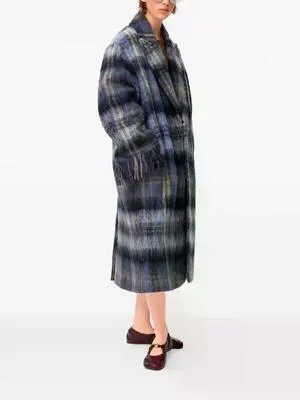 Loewe Plaid Fringed Coat
