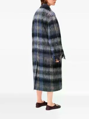 Loewe Plaid Fringed Coat