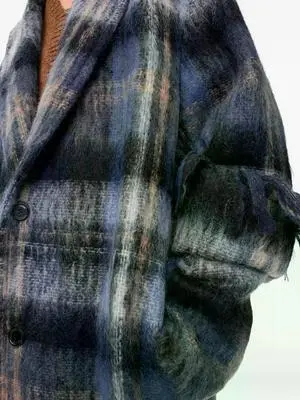Loewe Plaid Fringed Coat
