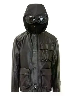 C.P. COMPANY Hooded Leather Jacket