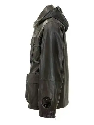 C.P. COMPANY Hooded Leather Jacket