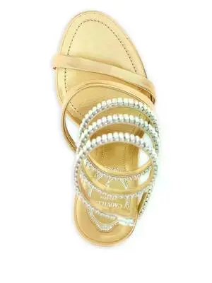 Rene Caovilla 100mm Crystal-embellished Sandals - Gold