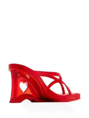 Melissa 90mm Glass Heel Heart-detail Sandals
