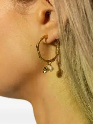 FORTE_FORTE Heart-charm Hoop Earrings