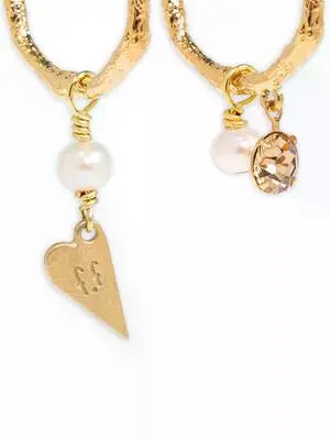FORTE_FORTE Heart-charm Hoop Earrings