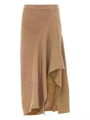 AKEP Ruffled Ribbed Knit Skirt