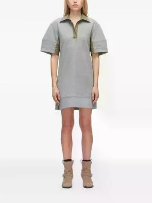 3.1 Phillip Lim Polo-collar Short-sleeve Mini Dress - Grey