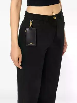 Elisabetta Franchi Five-pocket Cotton-blend Jeans With Detachable Pouch - Black
