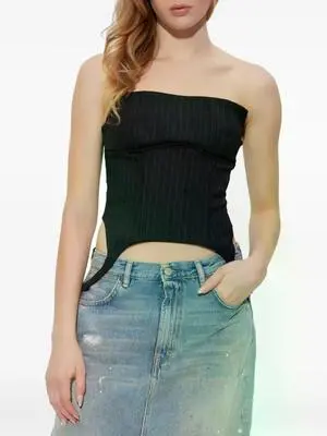 MISBHV Pinstriped Strapless Top