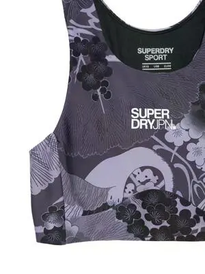 Superdry Floral-print Sports Bra - Grey