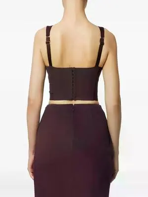 Elisabetta Franchi Topstitching Tulle Top