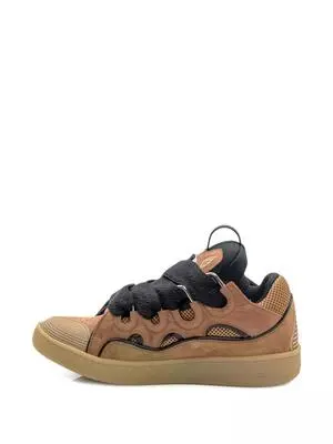 LANVIN Curb Lace-up Sneakers - Brown