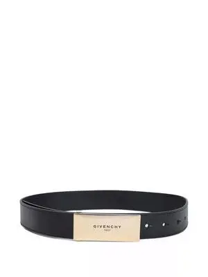 Givenchy Plaque Leather Belt - Black