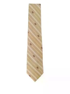 Drole De Monsieur Rayure Monogramme Striped Tie - Neutrals