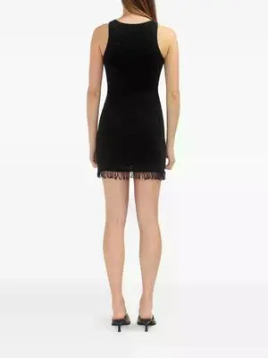 ASTA RESORT Natalia Fringed-hem Mini Dress - Black