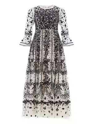 NEEDLE & THREAD Floral-embroidered Dress