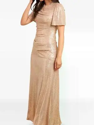 NEEDLE & THREAD Sequin-embellished Ruched Dress