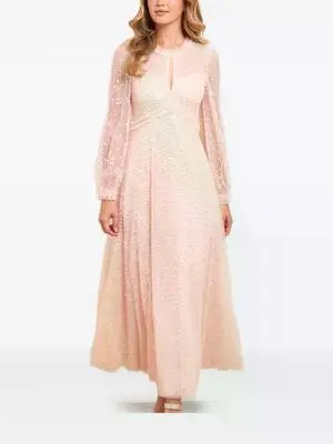 NEEDLE & THREAD Sequin-embellished Long-sleeve Dress