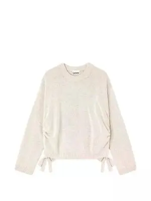 GANNI Drawstring Sweater - Beige